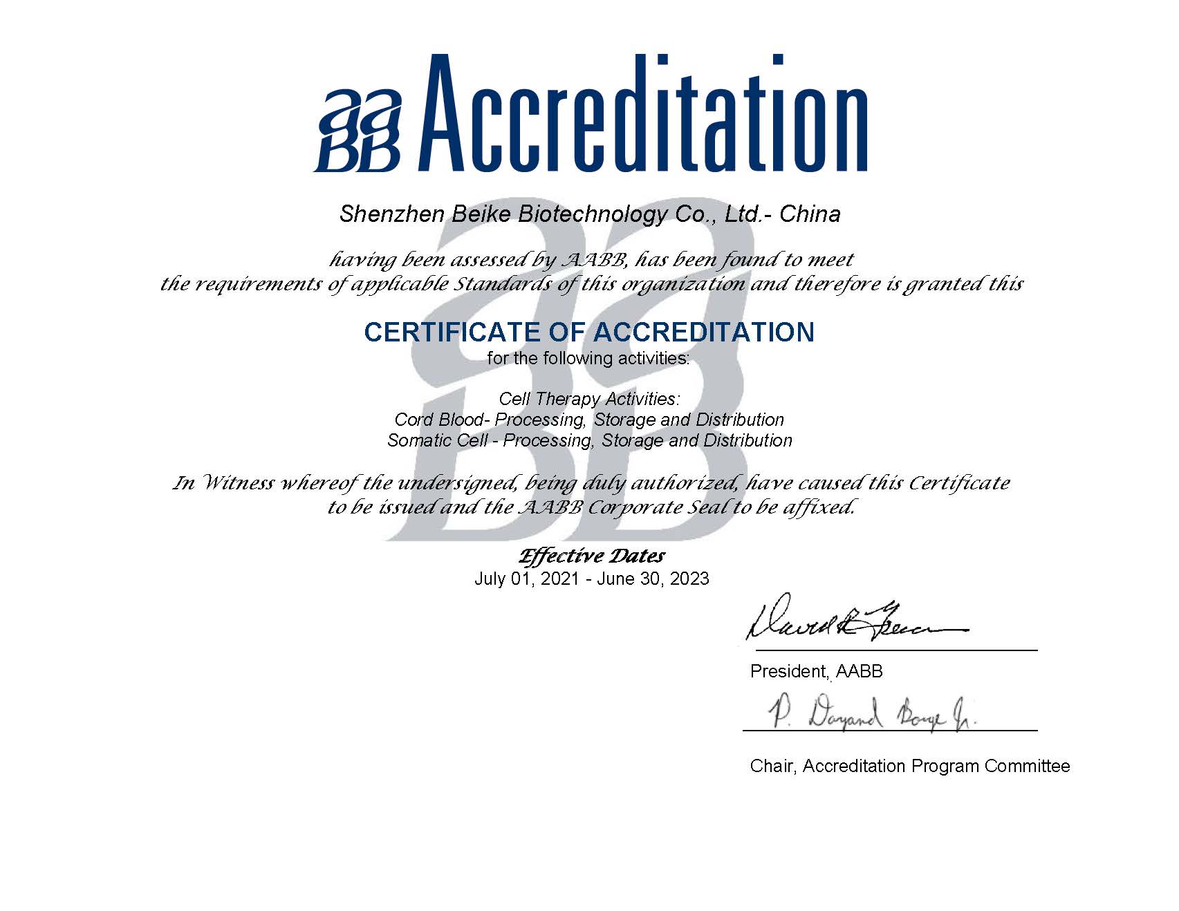 Standards and Accreditation - Beike Biotechnology